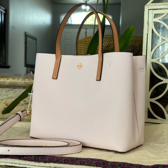 Tory Burch | Bags | New Tory Burch Blake Mixed Material Small Tote Pink ...